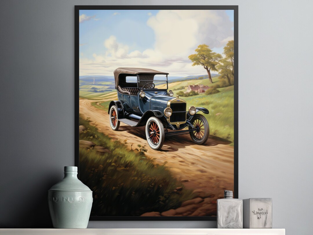 Printable Artwork - Classic Ford Model T Watercolor Painting, Vintage ...