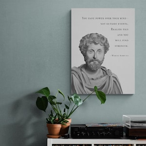 Set of 3 Stoic Artwork Canvases: Marcus Aurelius, Epictetus, Seneca ...