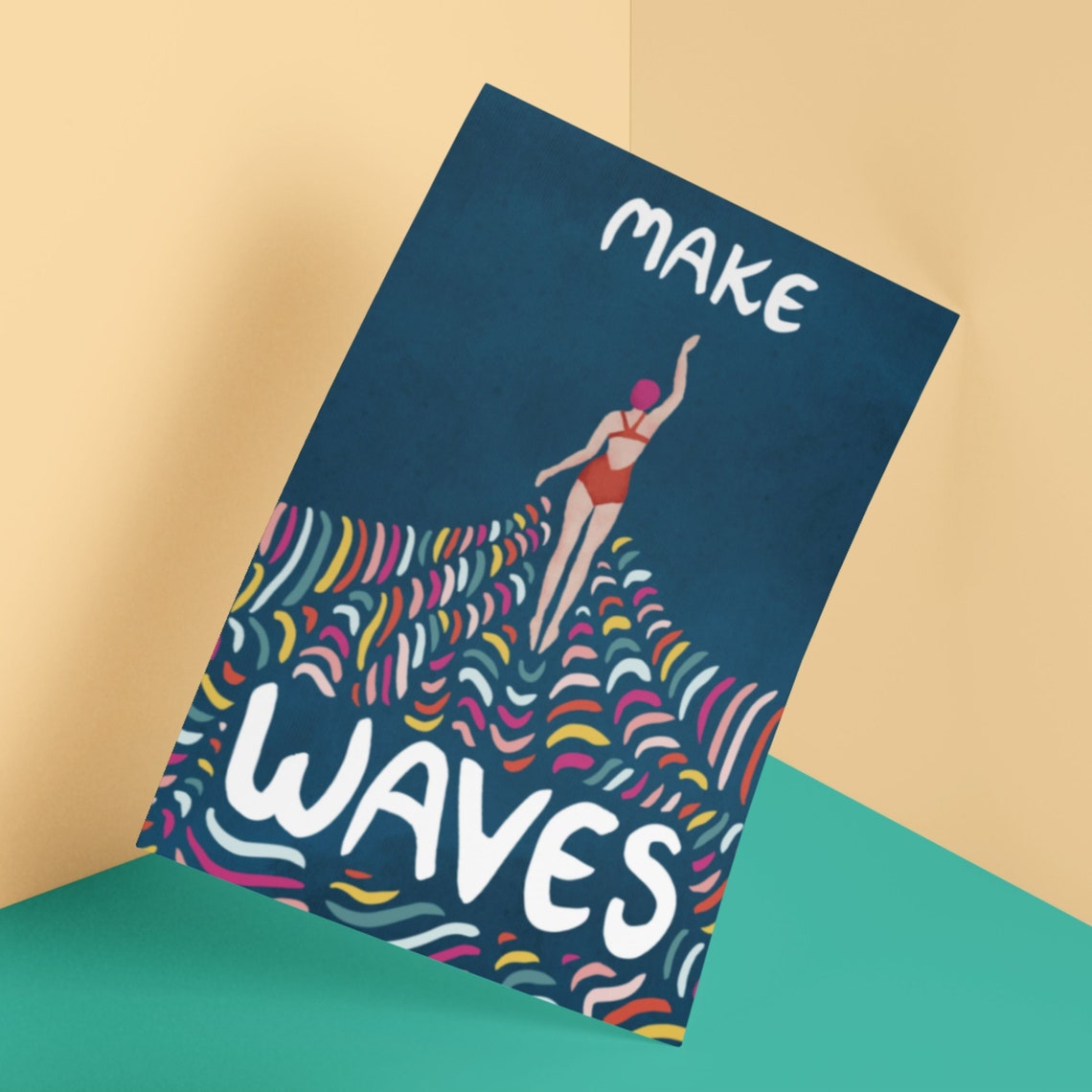Make Waves Swimmer Swimming Poster Swimmer Illustration | Etsy