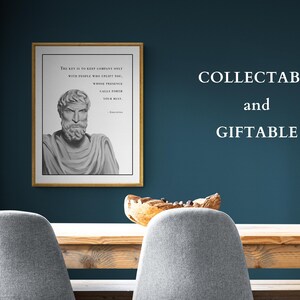 Epictetus Hand-drawn Portrait, Philosophy Quote, Stoicism Poster, Gift ...