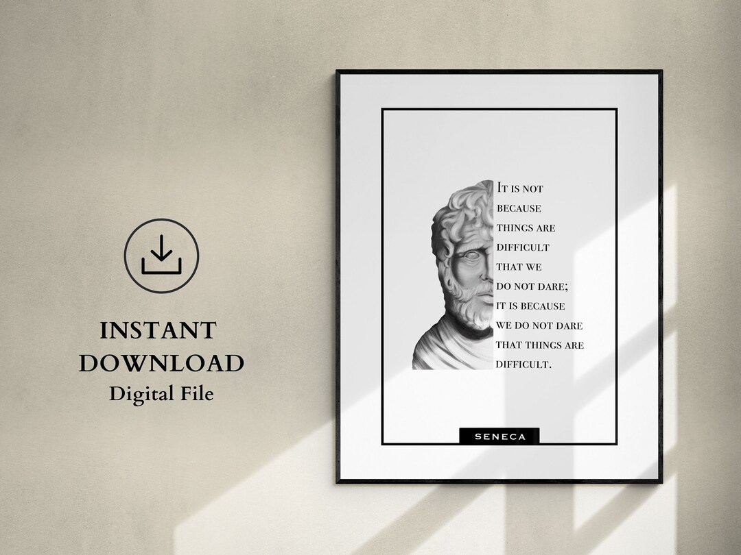 Seneca Philosophy Quote, Stoicism Poster, Stoic Gift, Stoicism ...