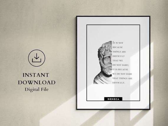Seneca Philosophy Quote Stoicism Poster Stoic Gift Stoicism - Etsy