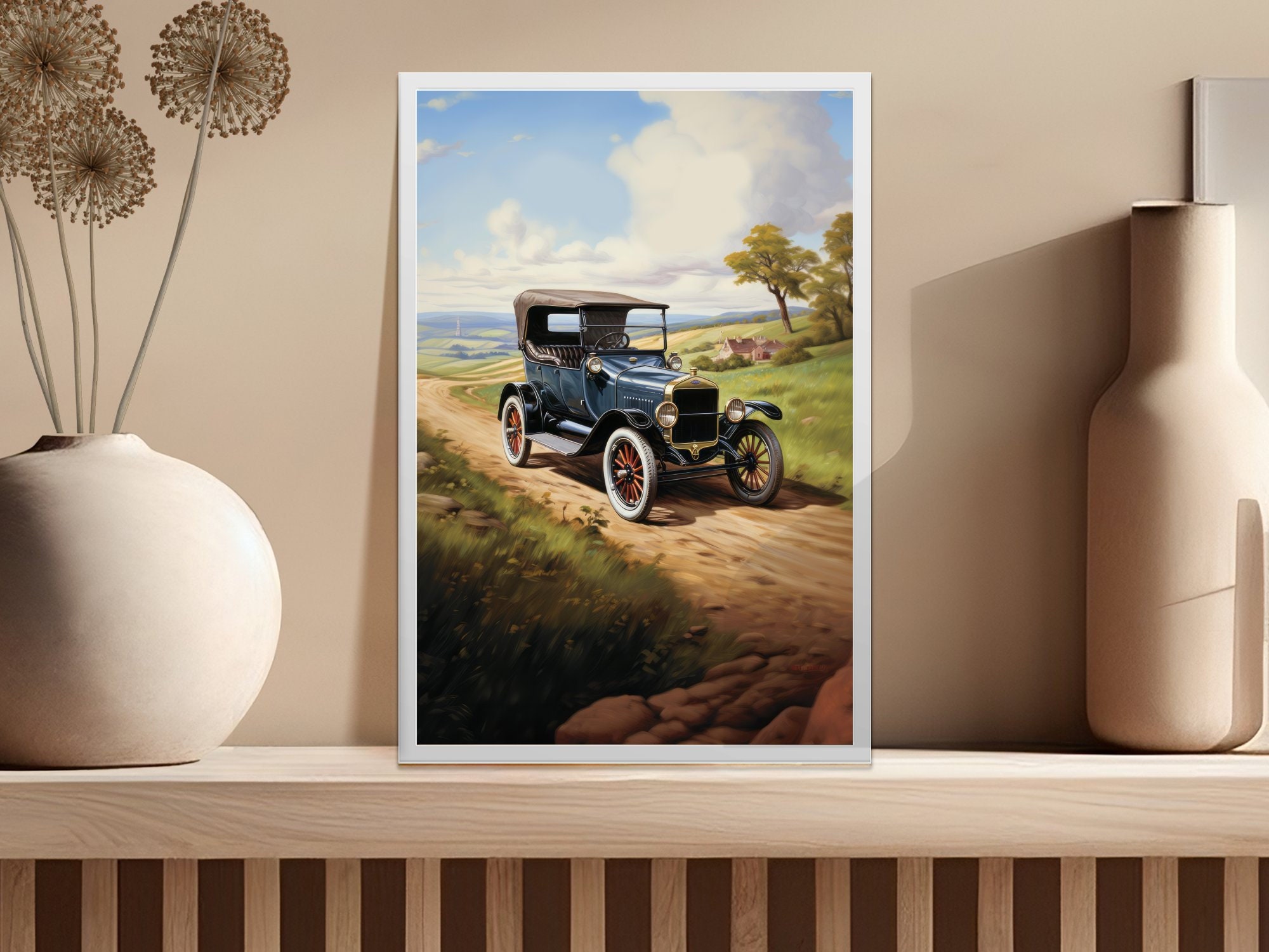 Printable Artwork - Classic Ford Model T Watercolor Painting, Vintage ...