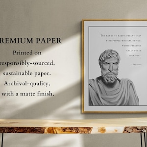 Epictetus Hand-drawn Portrait, Philosophy Quote, Stoicism Poster, Gift ...