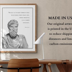 Epictetus Hand-drawn Portrait, Philosophy Quote, Stoicism Poster, Gift ...