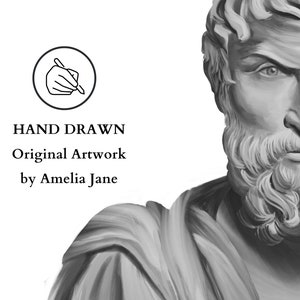 Epictetus Hand-drawn Portrait, Philosophy Quote, Stoicism Poster, Gift ...