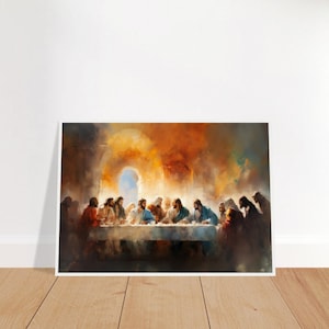 Framed 'the Last Supper' Premium Poster - Watercolor Art of Jesus and ...