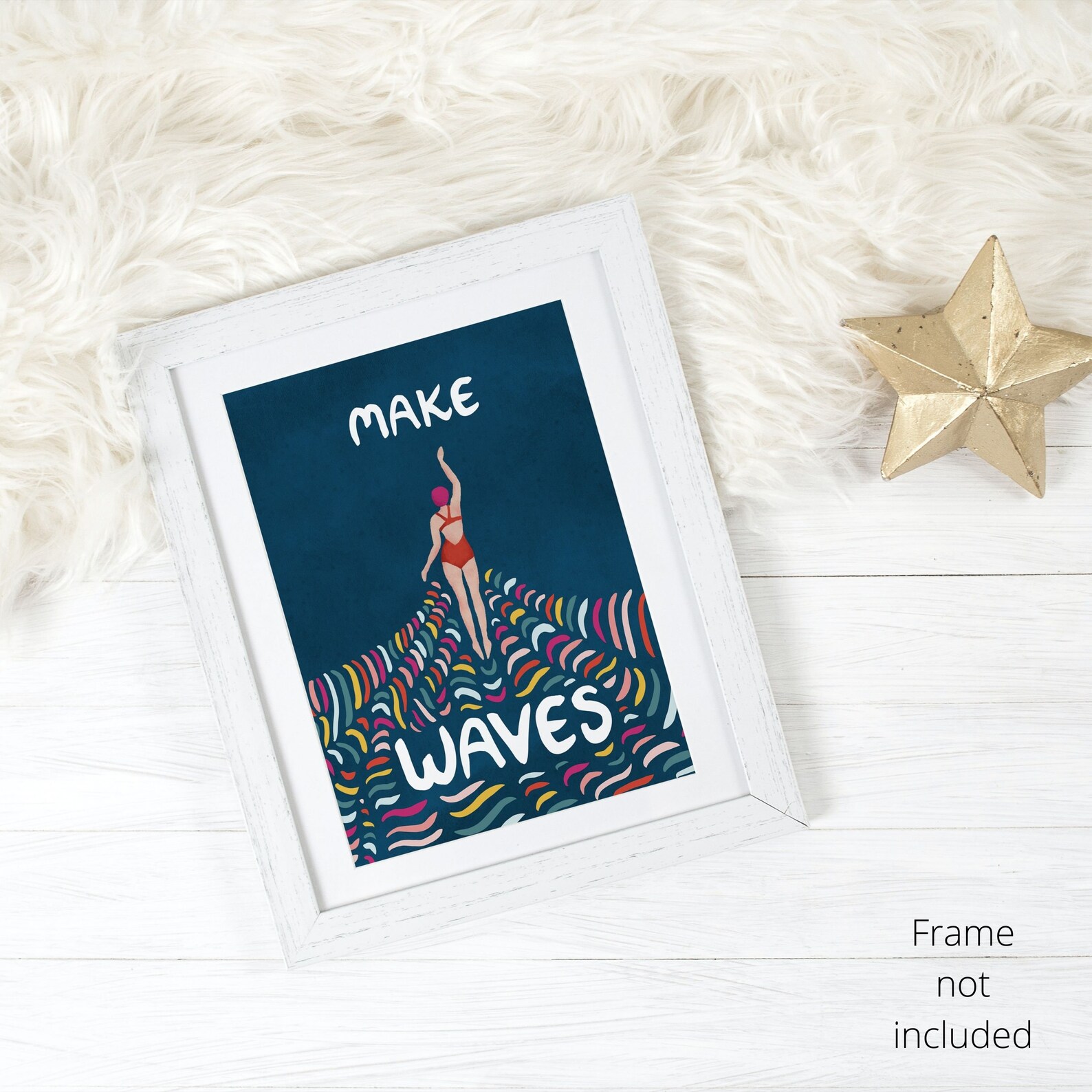 Make Waves Swimmer Swimming Poster Swimmer Illustration | Etsy