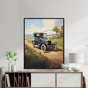 Printable Artwork - Classic Ford Model T Watercolor Painting, Vintage ...