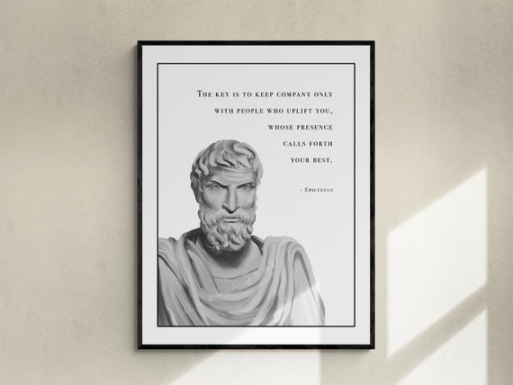 Epictetus Hand-drawn Portrait Philosophy Quote Stoicism - Etsy