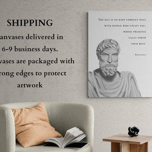 Set of 3 Stoic Artwork Canvases: Marcus Aurelius, Epictetus, Seneca ...
