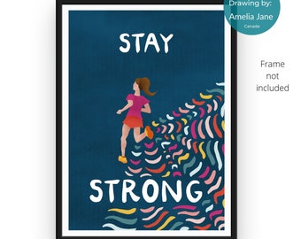 Female Girl Marathon Winner Art Runner Woman Watercolor Print Runner ...