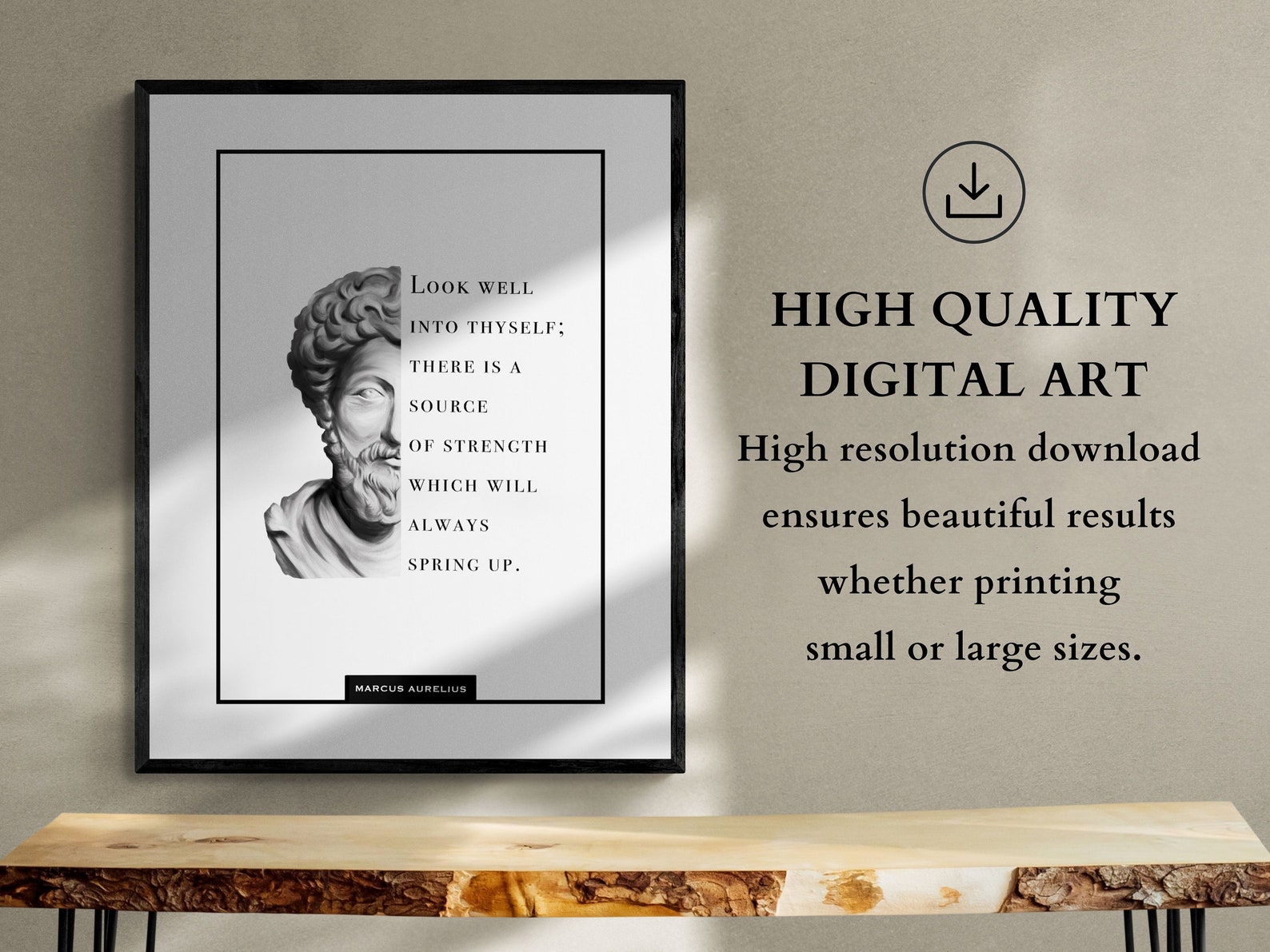 Marcus Aurelius Quote Poster, Stoicism Print, Philosophy Gift, Stoic ...