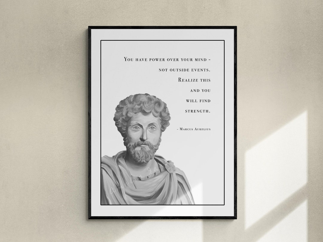 Marcus Aurelius Portrait & Quote Art Print, Philosophy Gift for Stoic ...