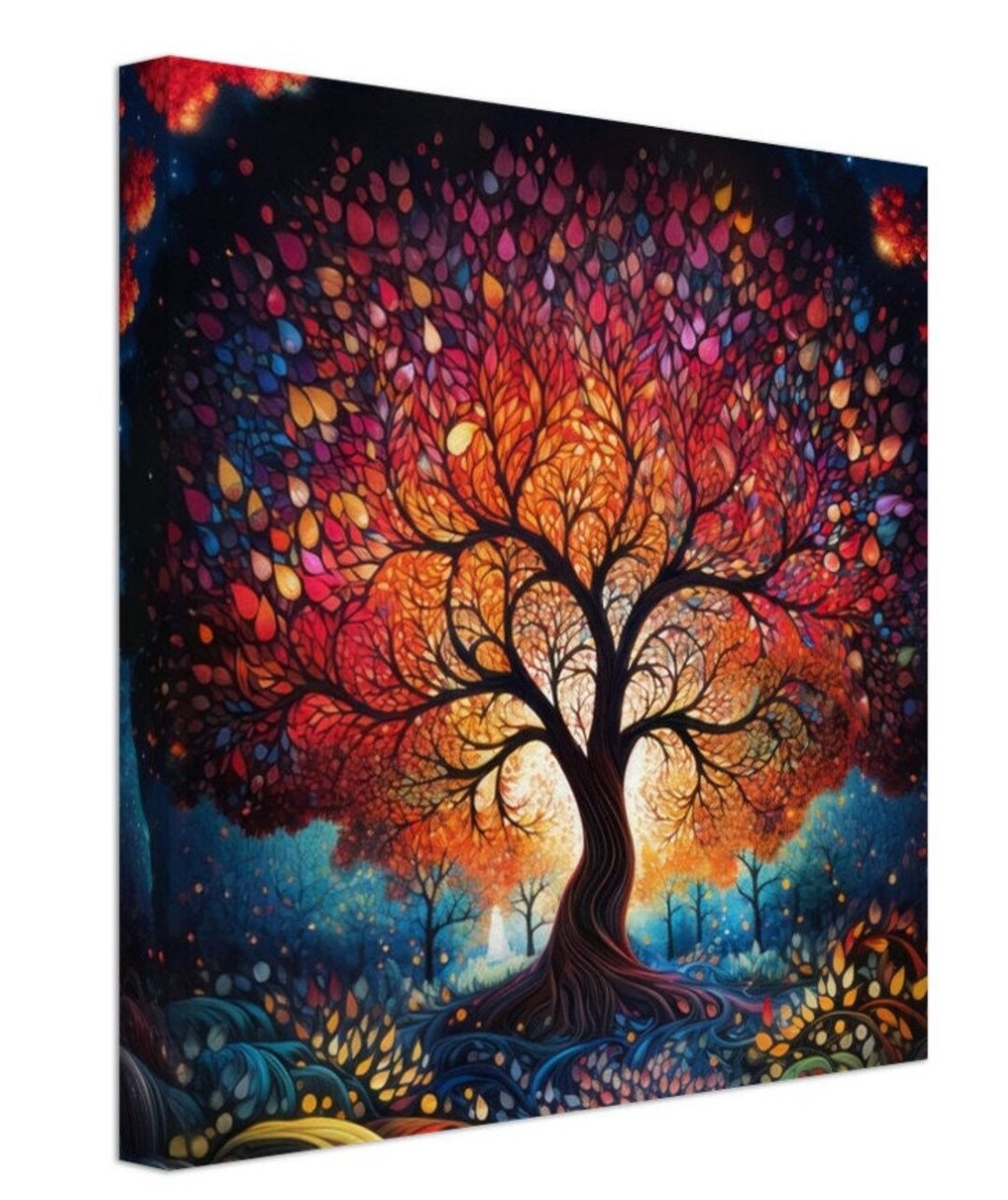 Vivid Tree of Life Wrapped Canvas Art - Nature-inspired Wall Decor ...