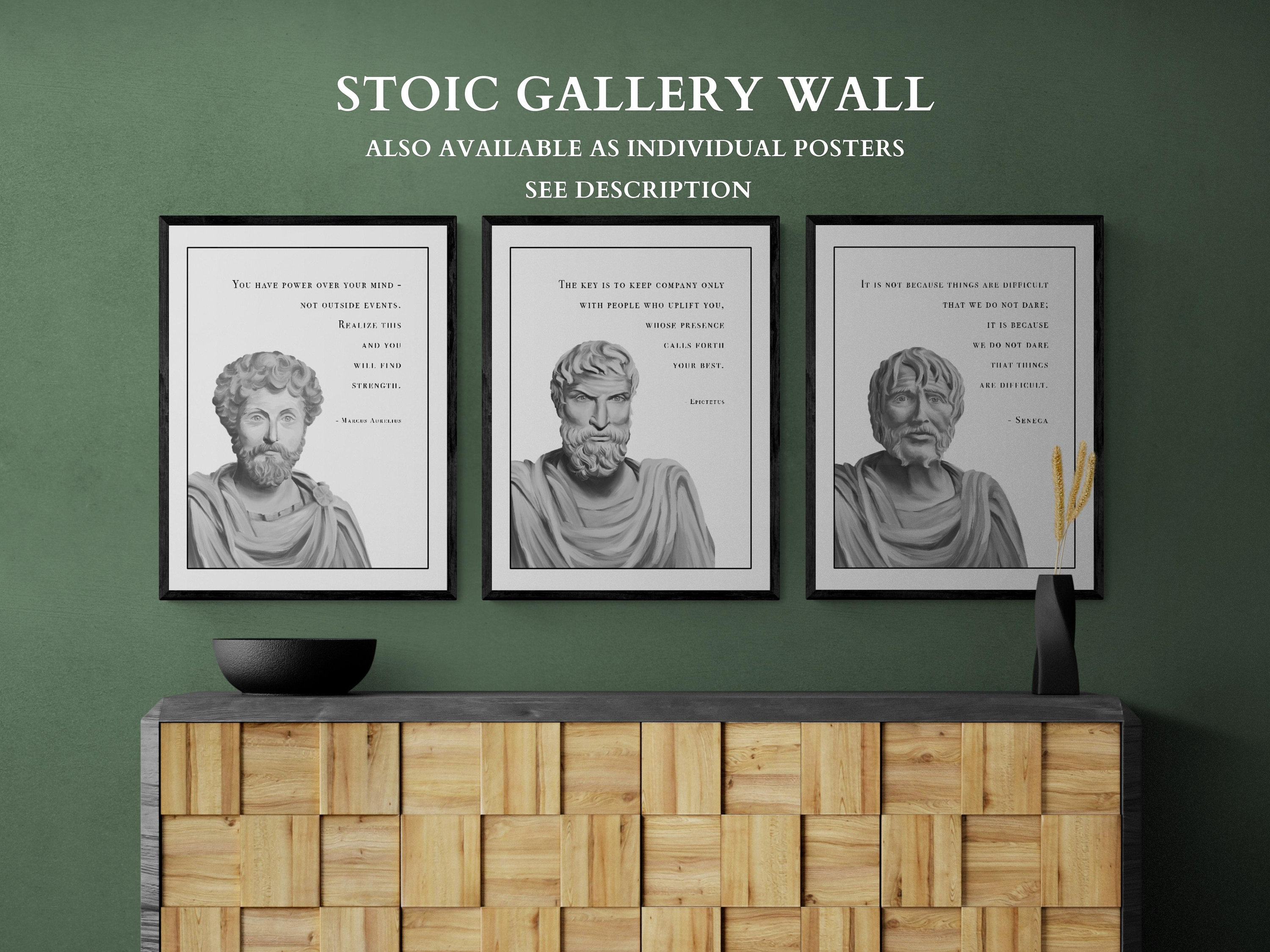 Set of 3 Stoic Artwork Posters: Marcus Aurelius Epictetus - Etsy