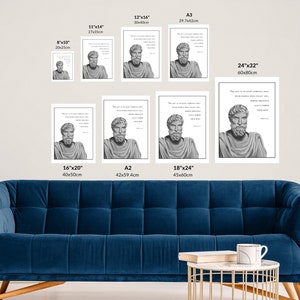 Epictetus Hand-drawn Portrait, Philosophy Quote, Stoicism Poster, Gift ...