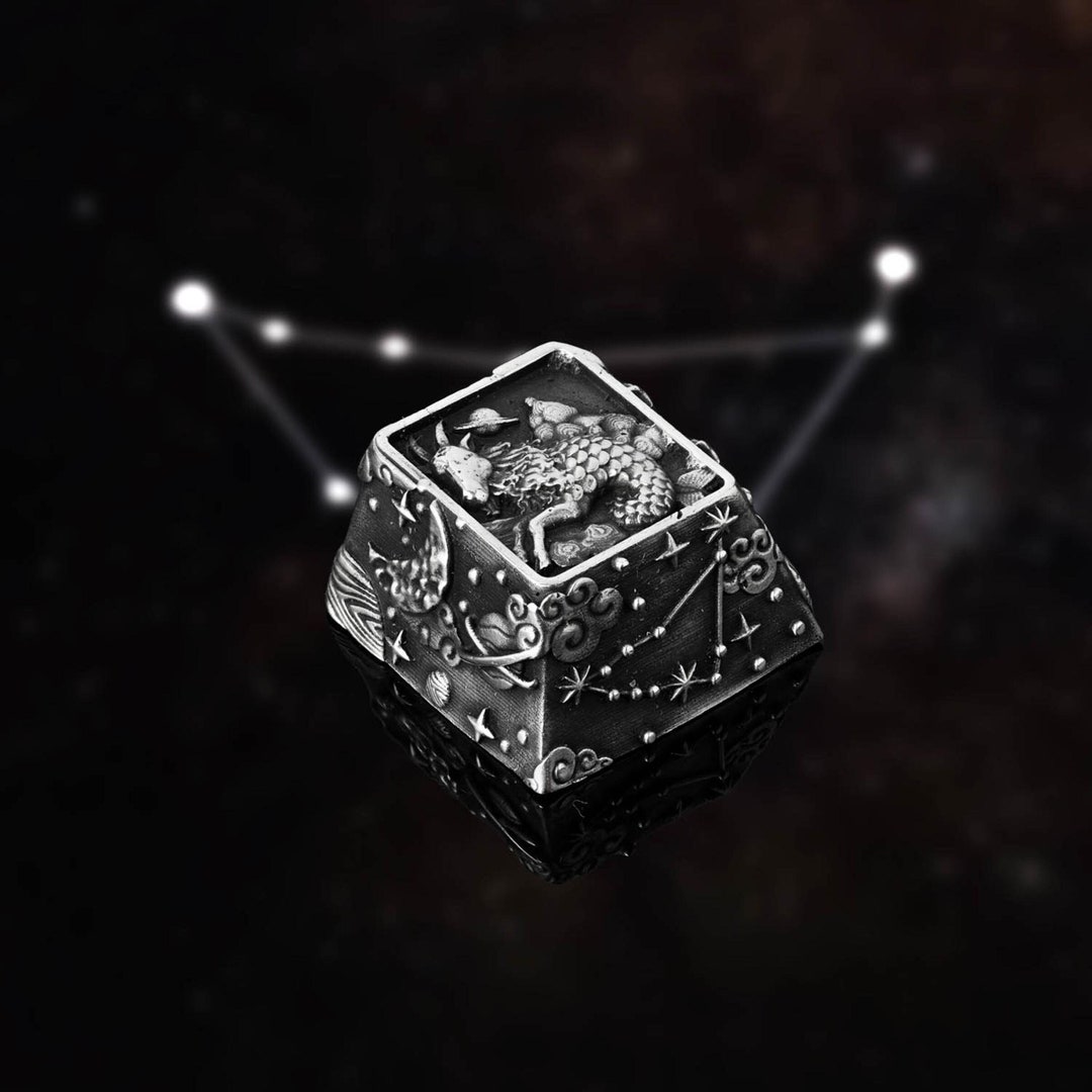 Handmade Capricorn Sterling Silver Keycap: Zodiac Mechanical Keyboard ...