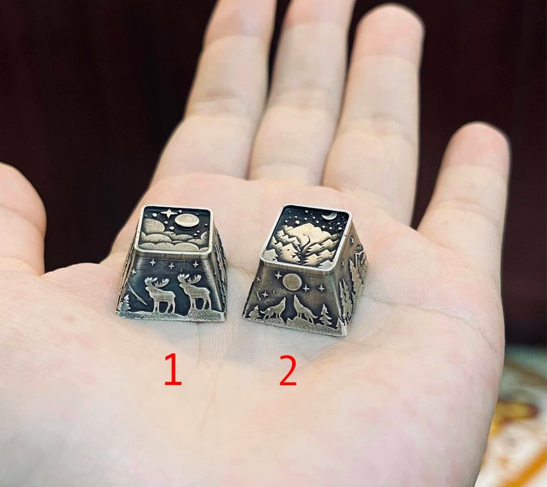 Night Sky Forest Keycap: Handmade Sterling Silver Artisan Keycap - Etsy