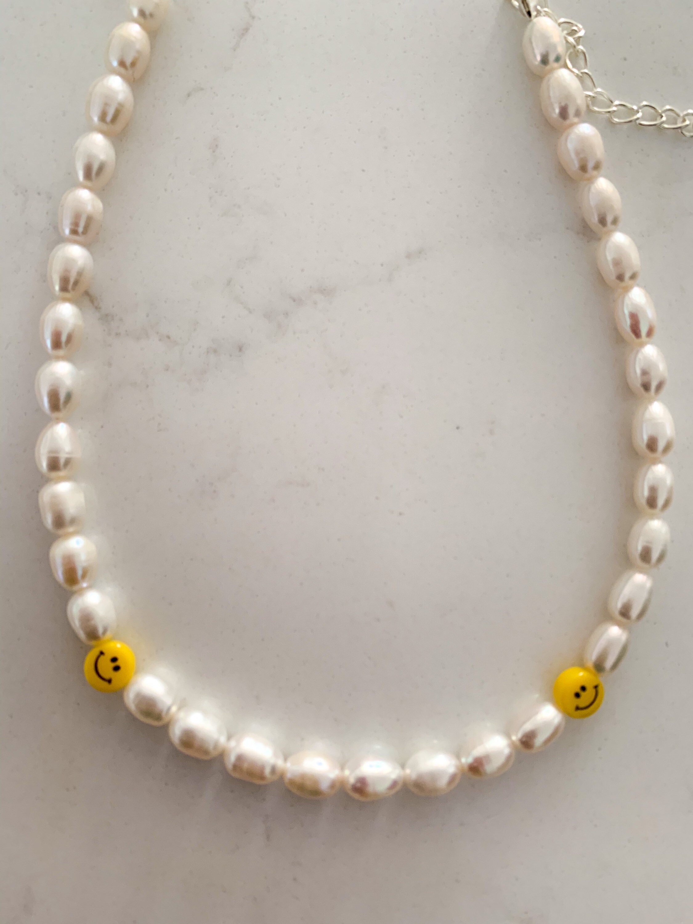 Smiley necklace handmade smiley face necklace beaded smiley | Etsy