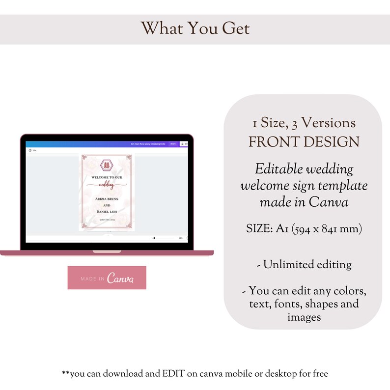 Asian Chinese Wedding Welcome Sign Template Editable - Etsy