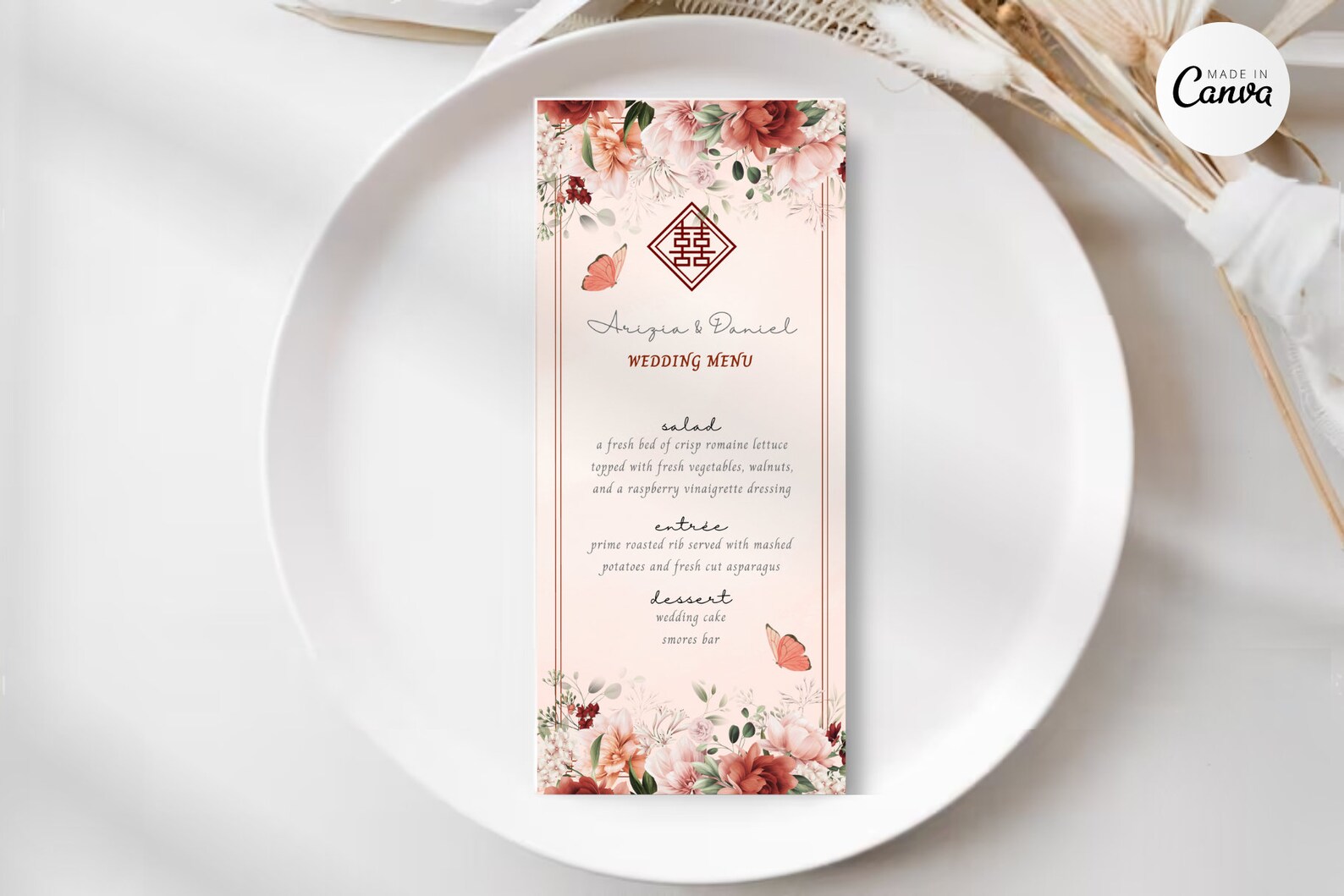 8 PIECE Asian Chinese Wedding Invitation Template Bundle Set,editable ...