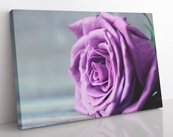 Purple Rose Canvas Art - Etsy