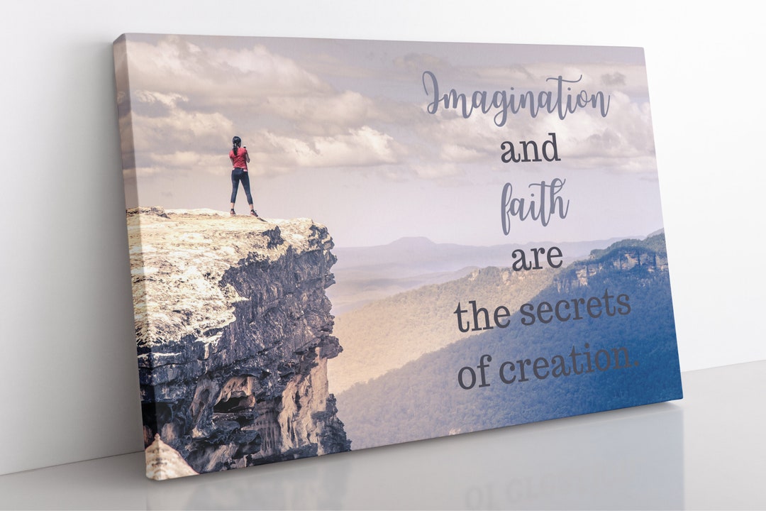Inspirational Quote Canvas Wall Art, Framed Mountain Landscape Canvas ...
