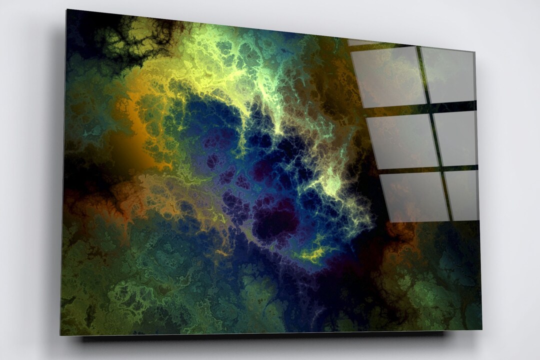 Abstract Art Acrylic Glass Wall Art, Large High Gloss Boho Home Decor ...