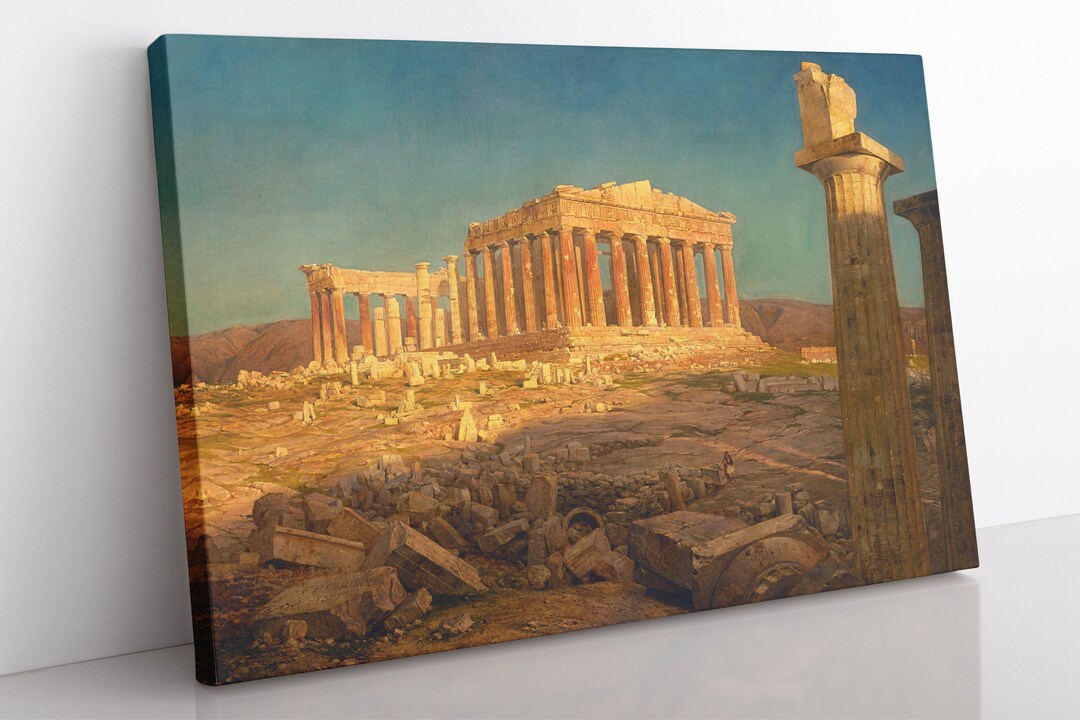 The Parthenon - Frederic Edwin Church Canvas Wall Art, Athens Greece ...