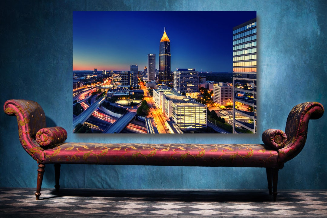 Atlanta Cityscape Poster: Modern Skyline Art Print - Etsy