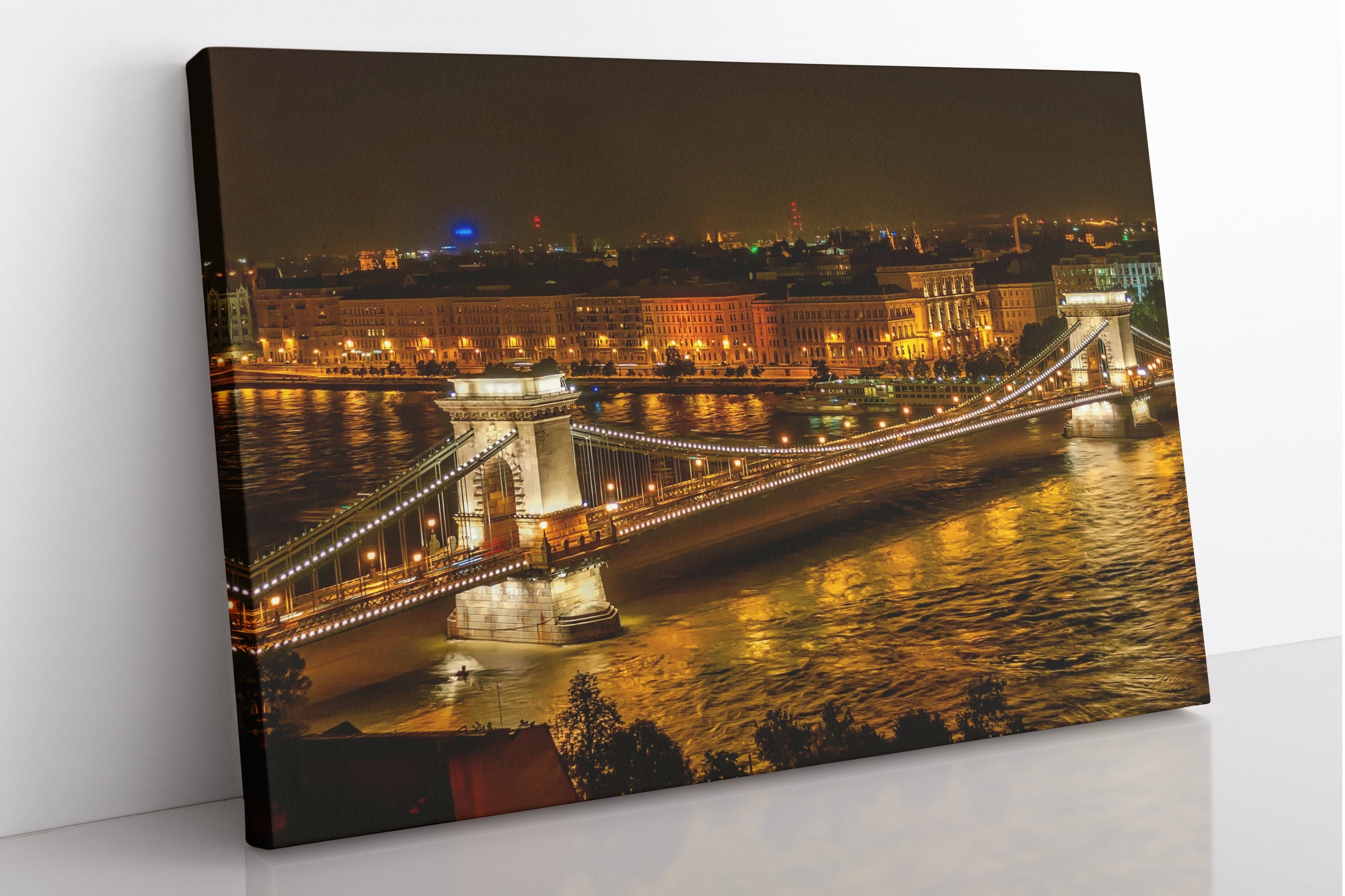 Széchenyi Chain Bridge Budapest Canvas Wall Art Large Framed - Etsy