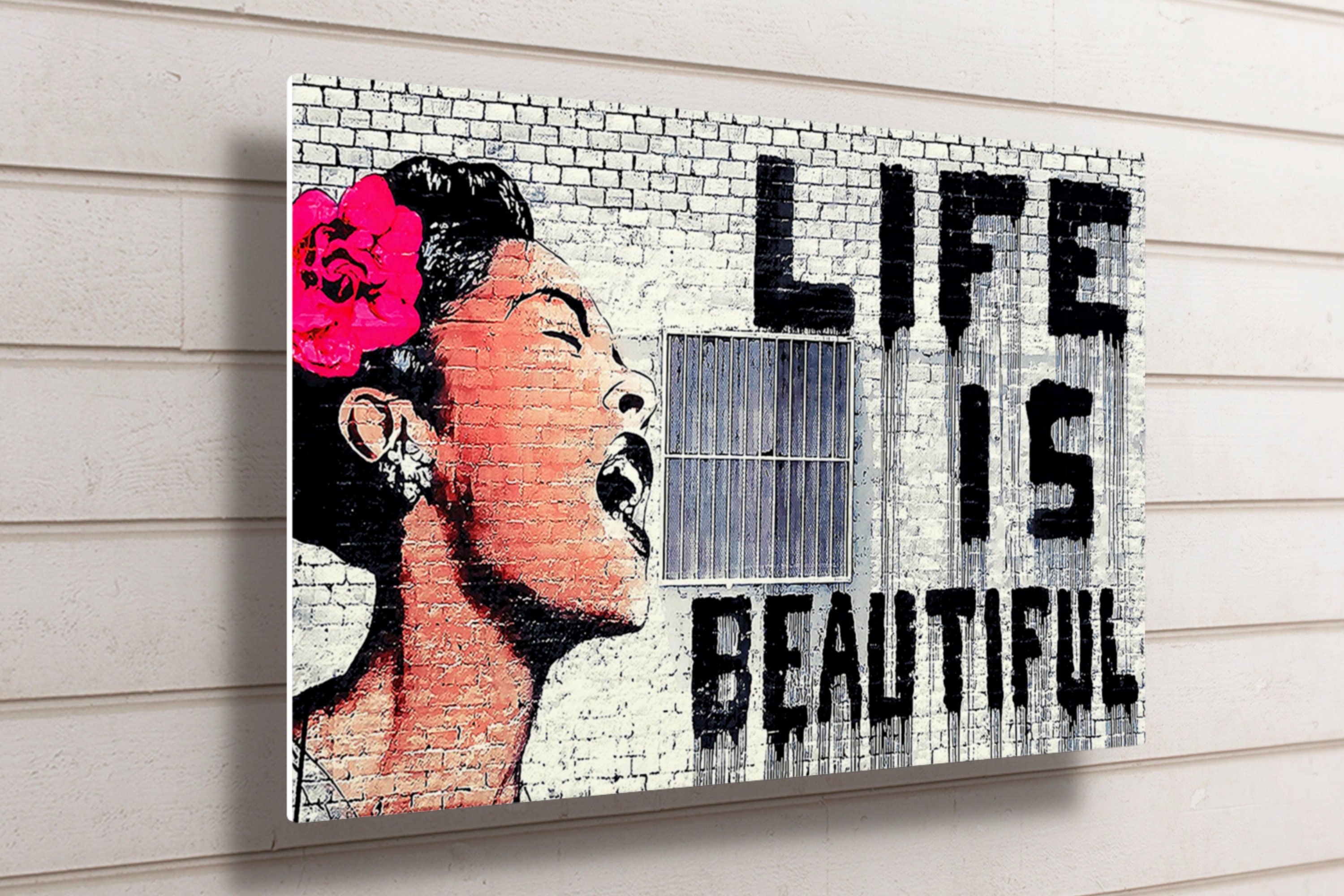 Banksy Life is Beautiful Aluminium Wall Art Large | Etsy