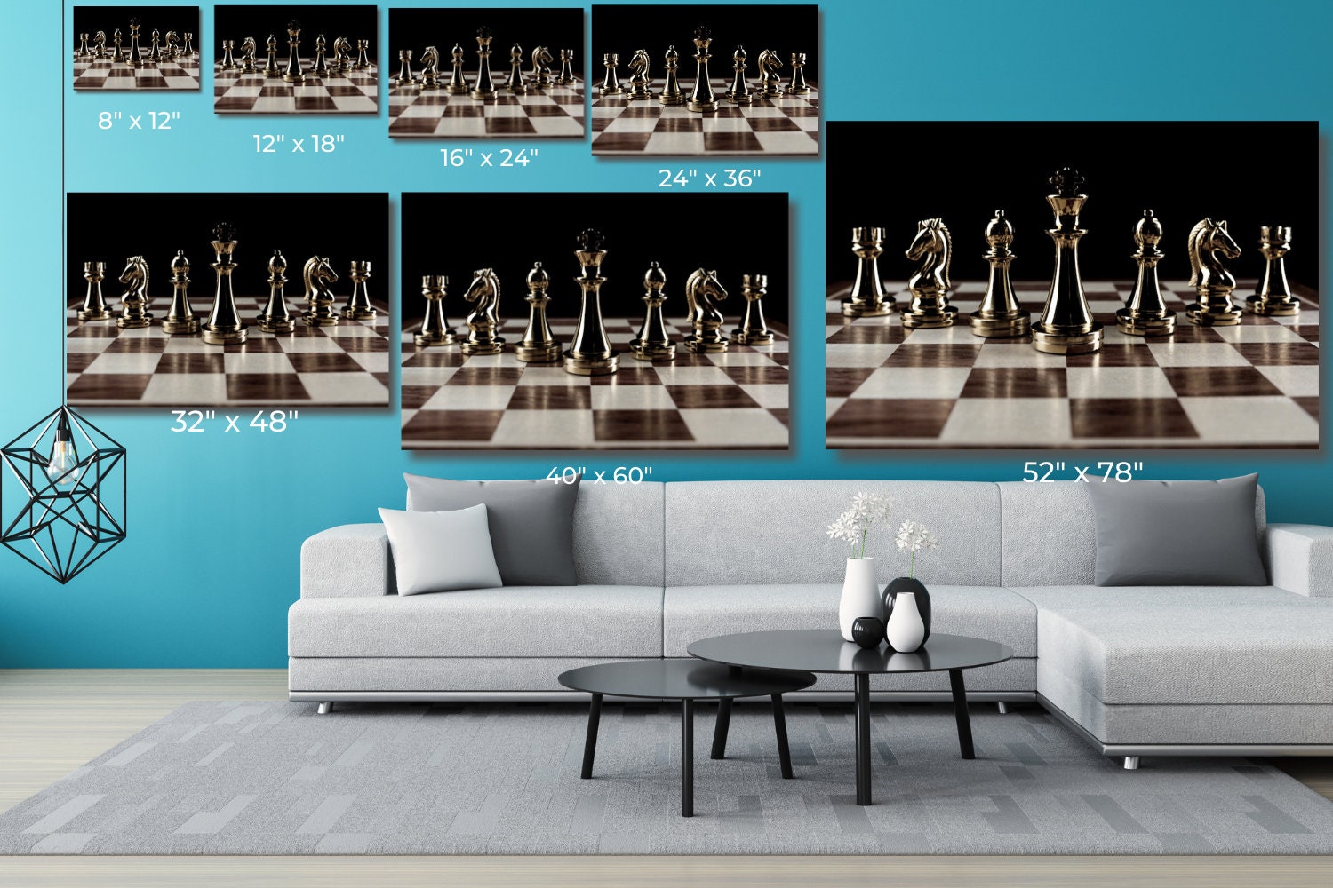 Chess Set Canvas Wall Art Large Framed Chess Print Home Decor - Etsy Canada