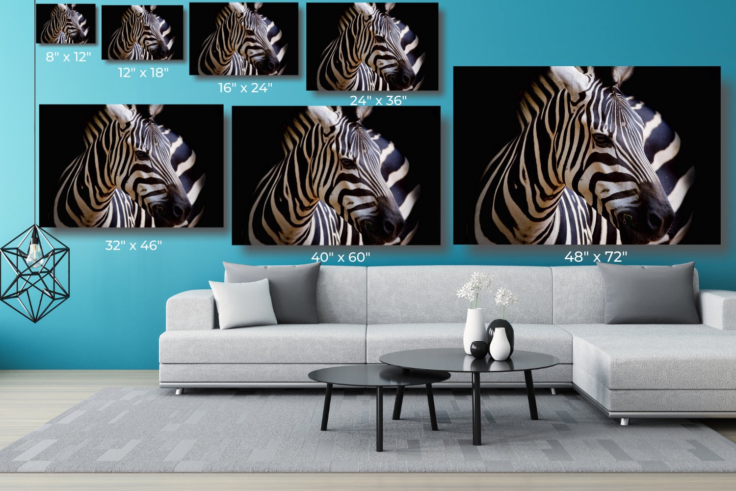 Zebra Canvas Wall Art Large Framed Zebra Print Home Decor | Etsy