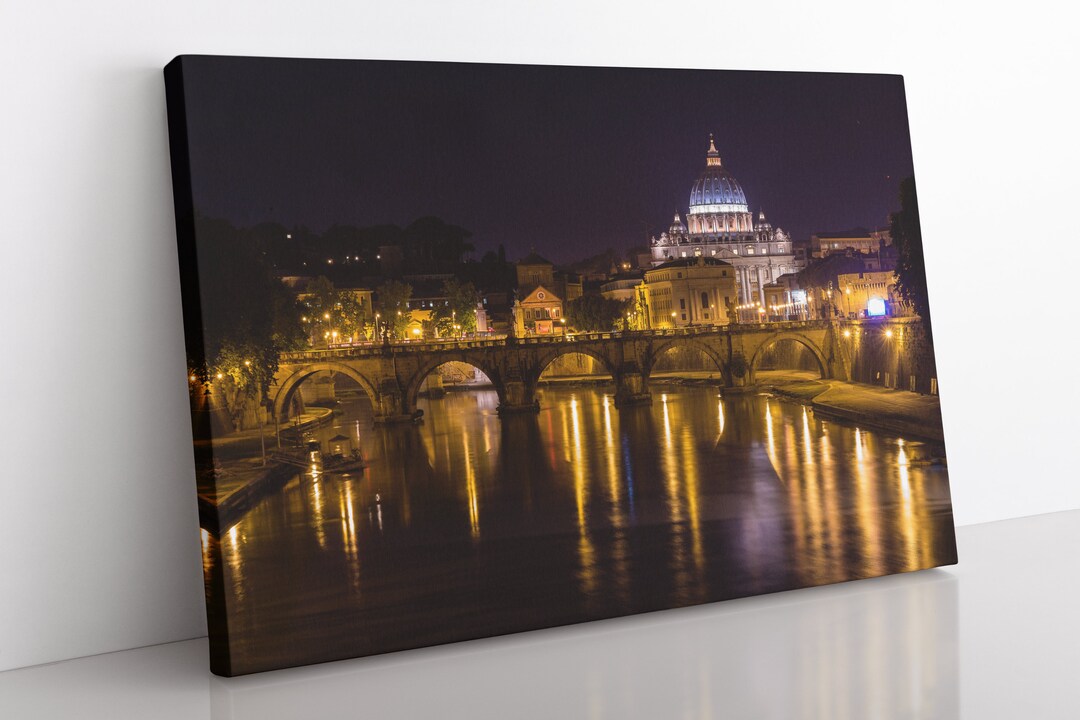 Rome City Skyline Canvas Wall Art, Large Framed Rome Print Home Decor ...