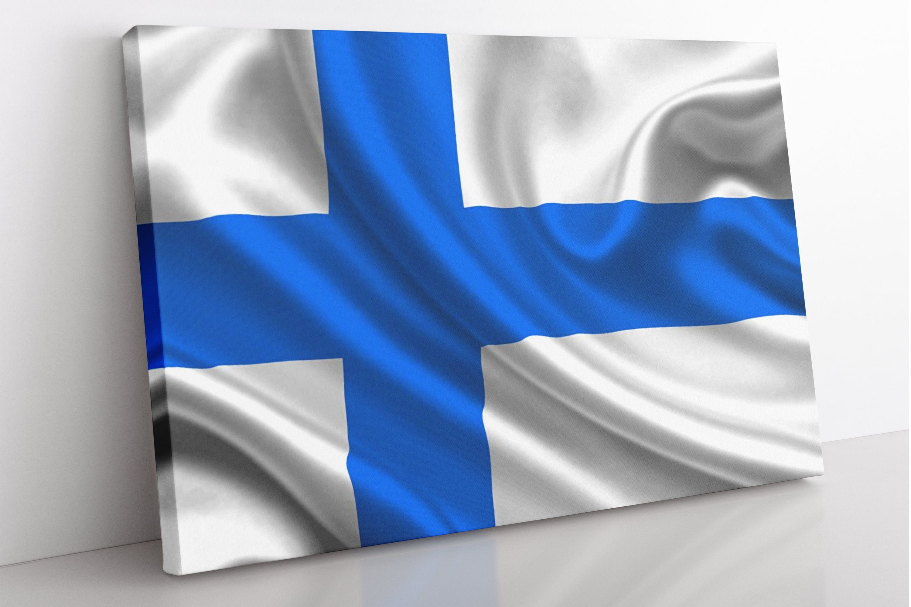 Finland Flag Canvas Wall Art Finnish Flag Print Home Decor | Etsy