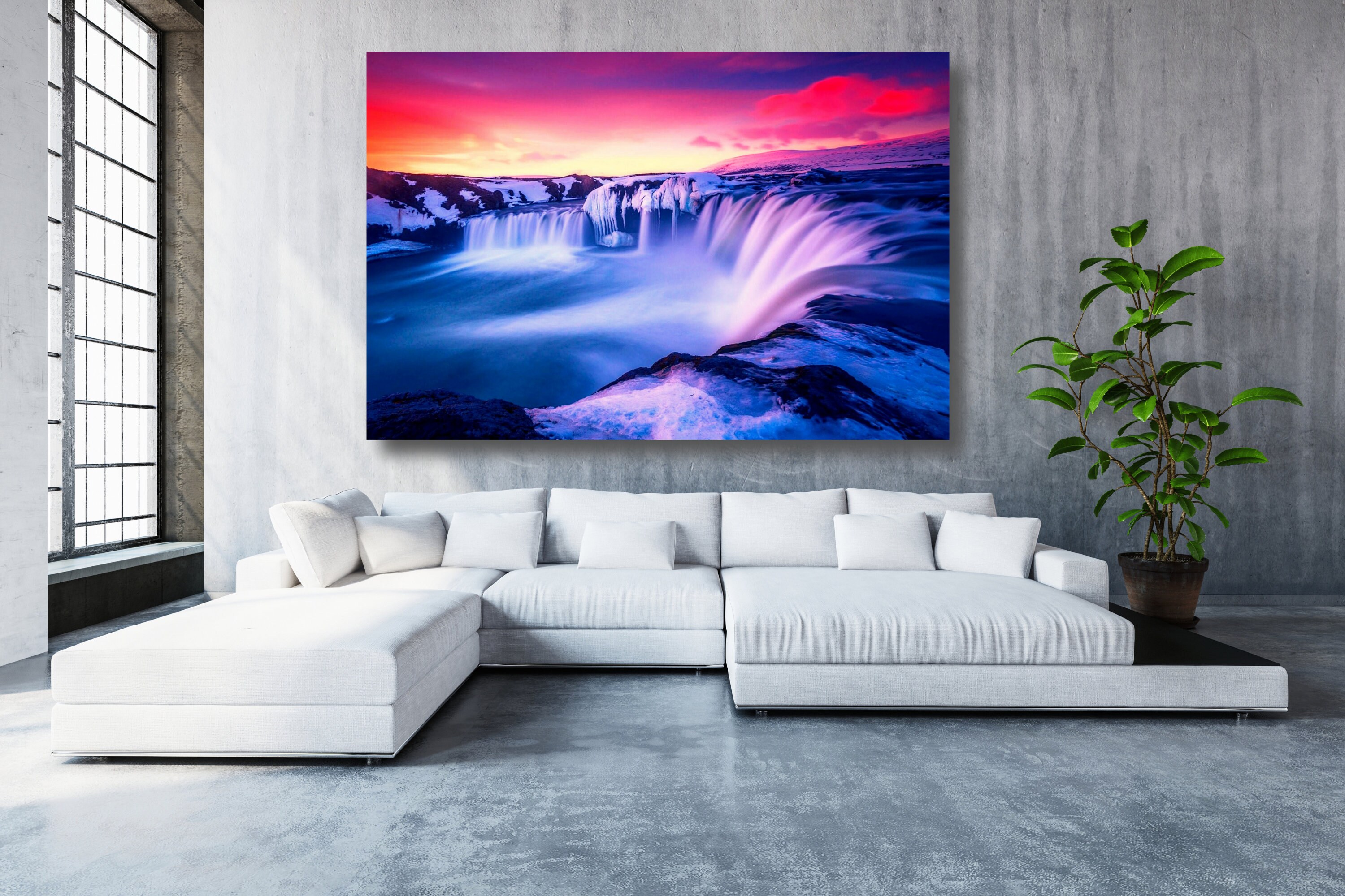 Godafoss Waterfall Print: Large Landscape Poster, Nature Wall Art - Etsy