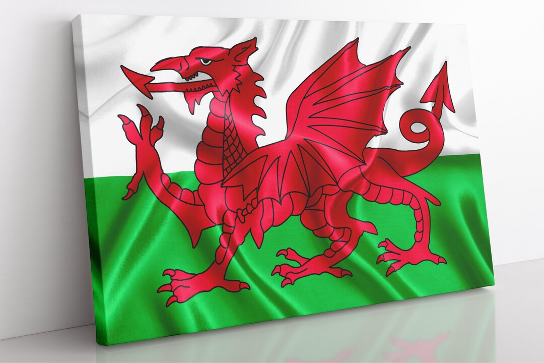 Wales Flag Canvas Wall Art, Welsh Flag Print Home Decor Wall Art ...