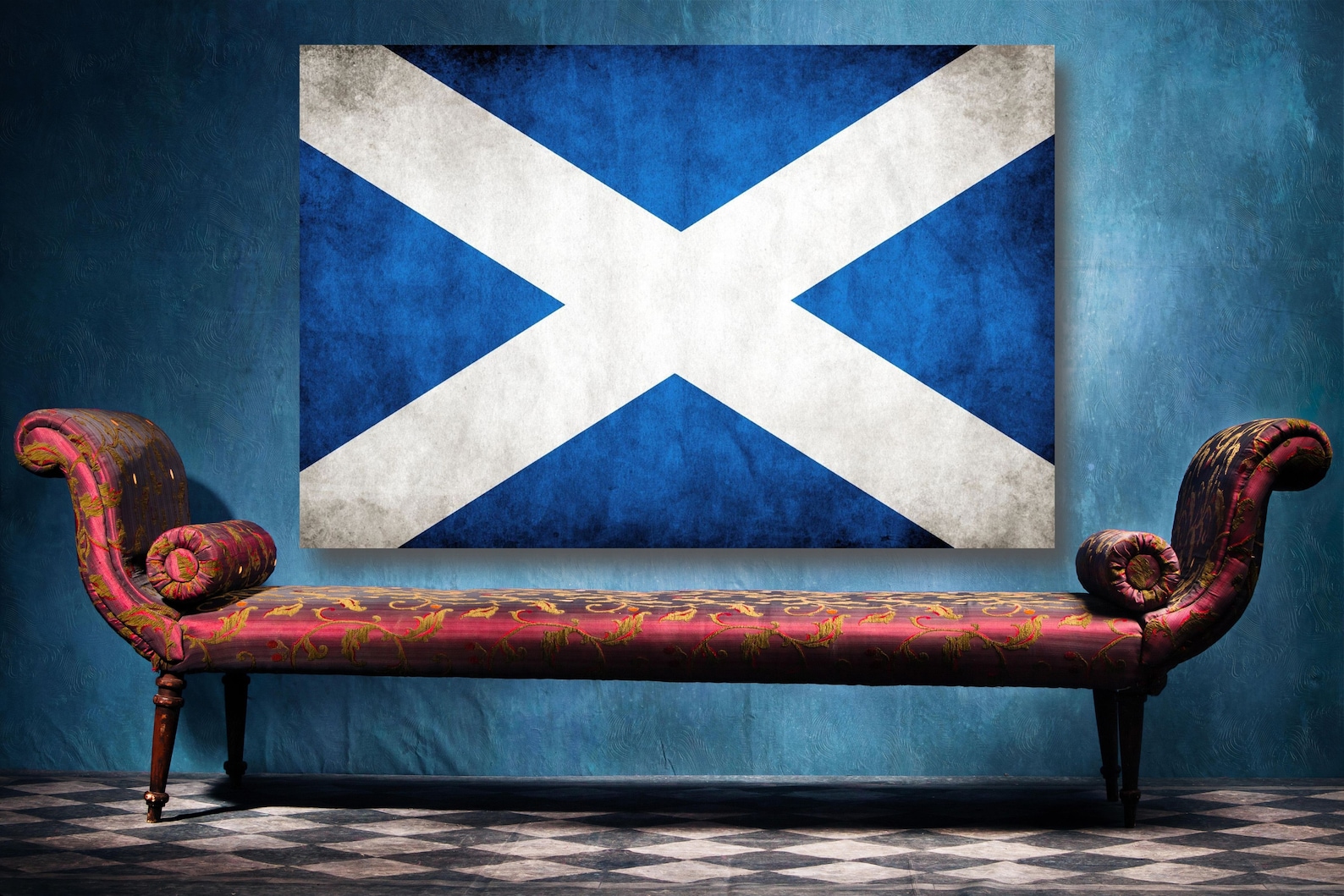 Scotland Flag Canvas Wall Art, Scottish Flag Print Home Decor Wall Art ...