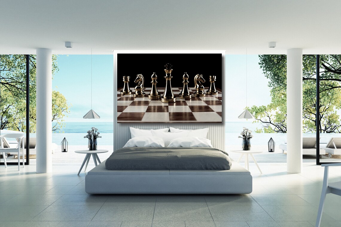 Chess Set Canvas Wall Art Large Framed Chess Print Home Decor - Etsy Canada