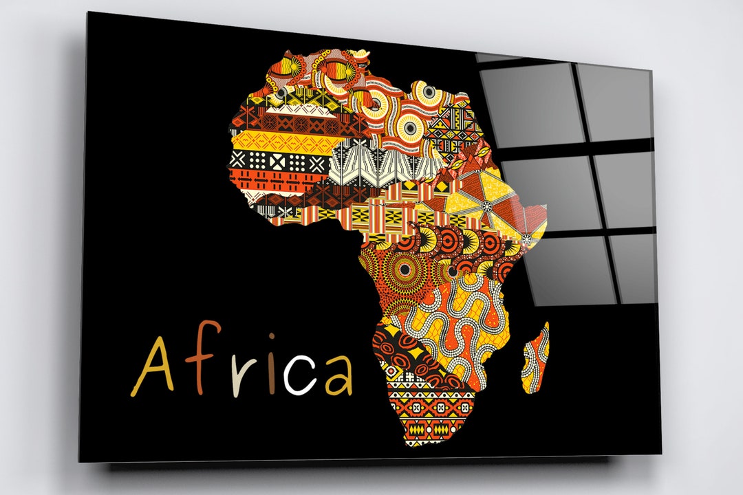 Africa Acrylic Glass Wall Art, Large High Gloss African Home Decor Wall ...