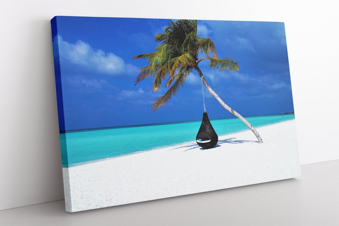Maldives Beach Canvas Art: Tropical Ocean View, Framed Wall Decor - Etsy