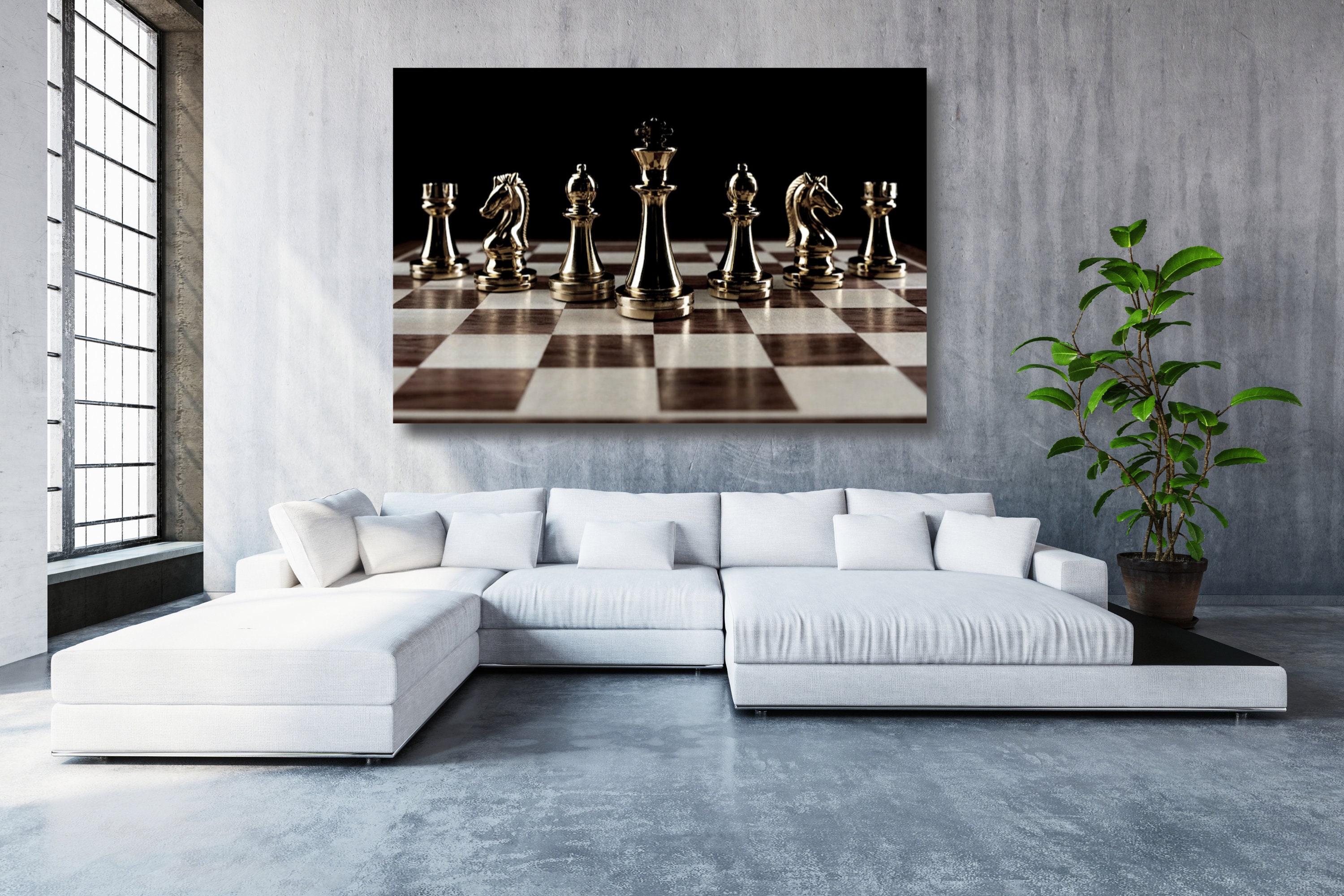 Chess Set Canvas Wall Art Large Framed Chess Print Home Decor - Etsy Canada