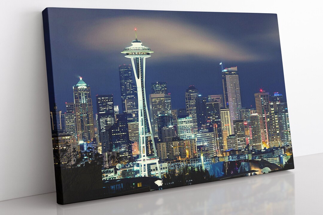 Seattle Skyline Canvas Print: Framed Cityscape Wall Art - Etsy