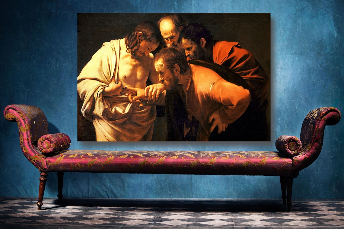 Caravaggio the Incredulity of Saint Thomas Canvas Wall Art | Etsy UK
