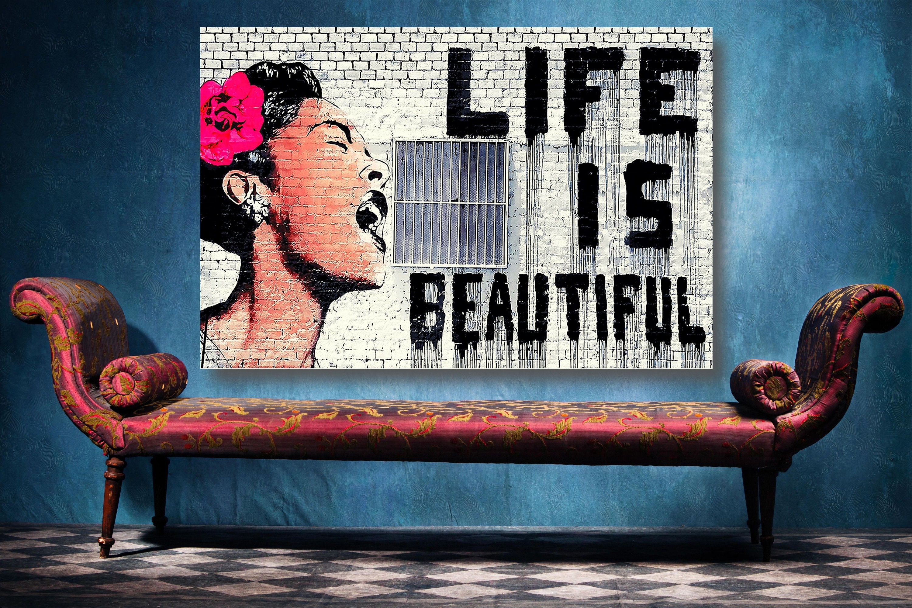Banksy Life is Beautiful Aluminium Wall Art Large | Etsy