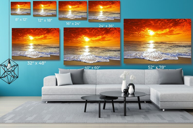 Ocean Sunset Acrylic Glass Wall Art: Coastal Home Decor - Etsy