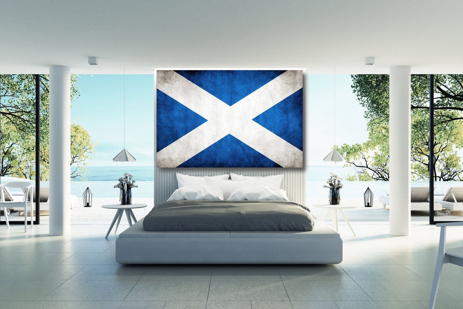 Scotland Flag Canvas Wall Art, Scottish Flag Print Home Decor Wall Art ...