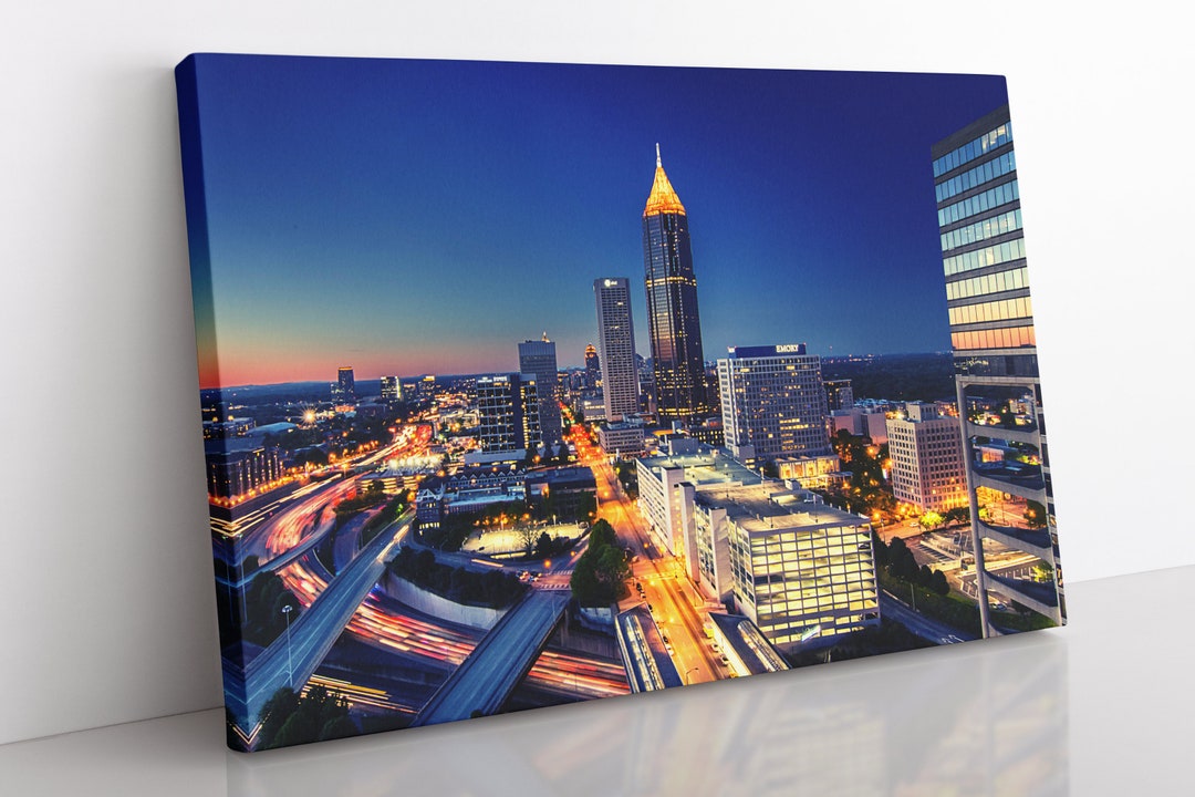 Atlanta Georgia City Skyline Canvas Wall Art, Framed Atlanta Print Home ...